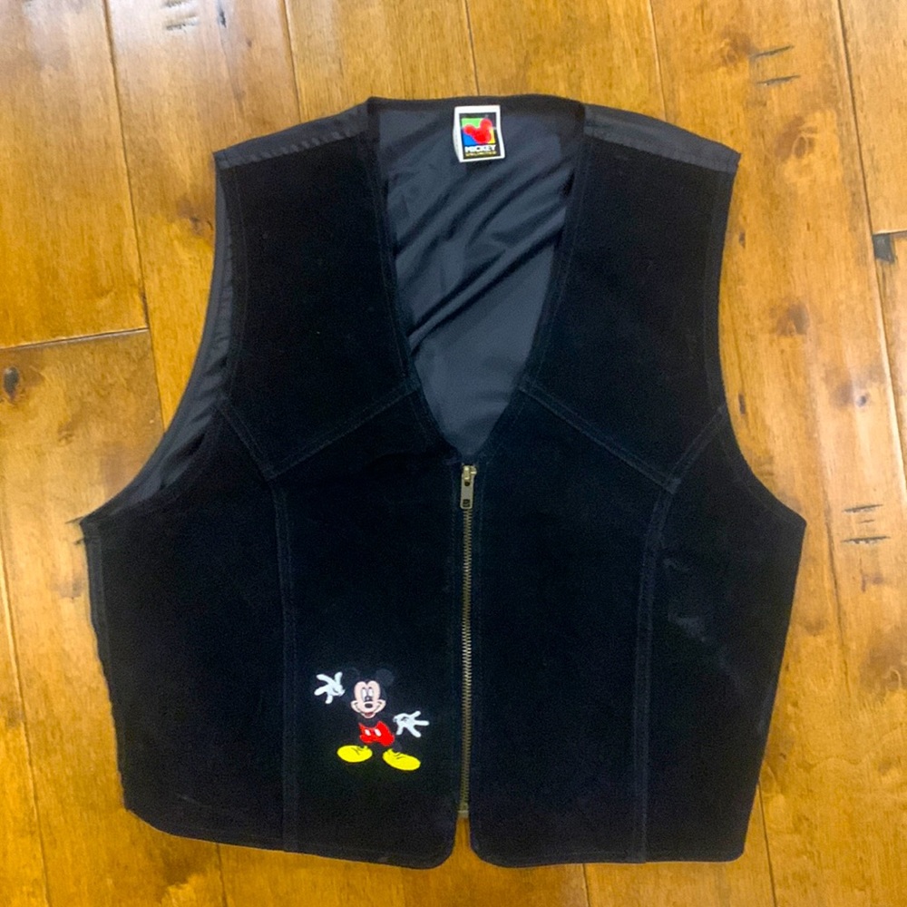 Disney Black Leather Mickey Mouse Vest - Gem